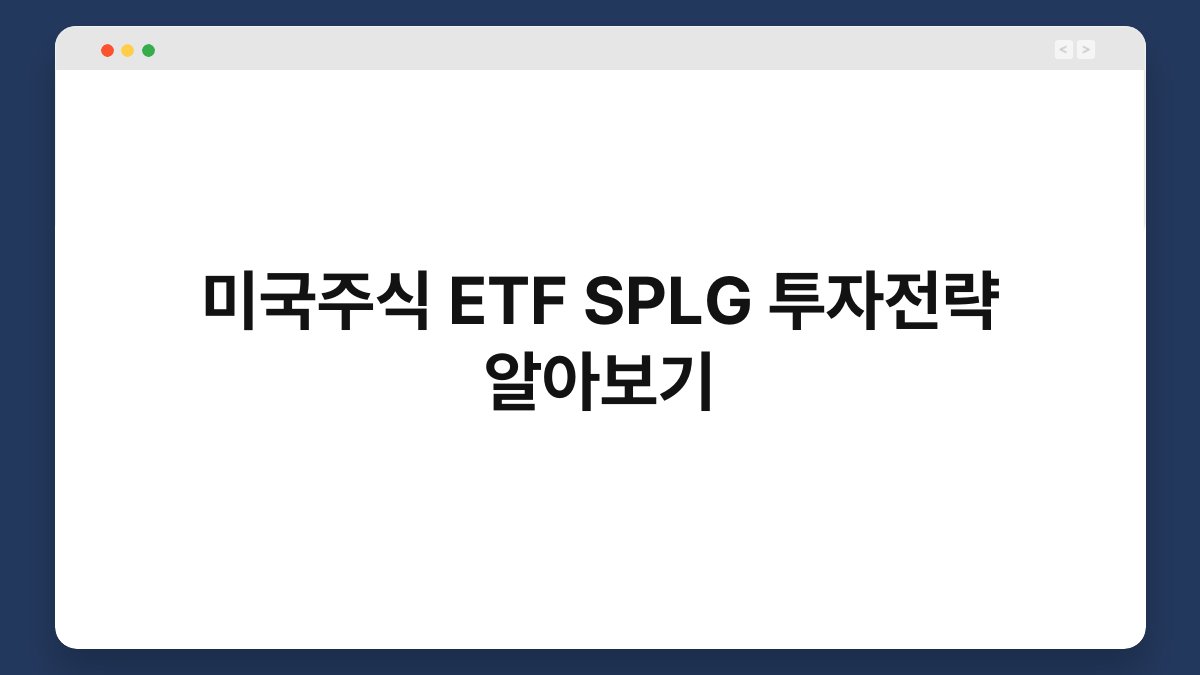 미국주식 ETF SPLG 투자전략 알아보기 - Many Money